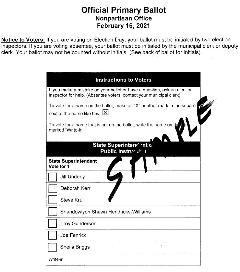 Spring Primary Election – Feb. 16, 2021 – Town of Scott